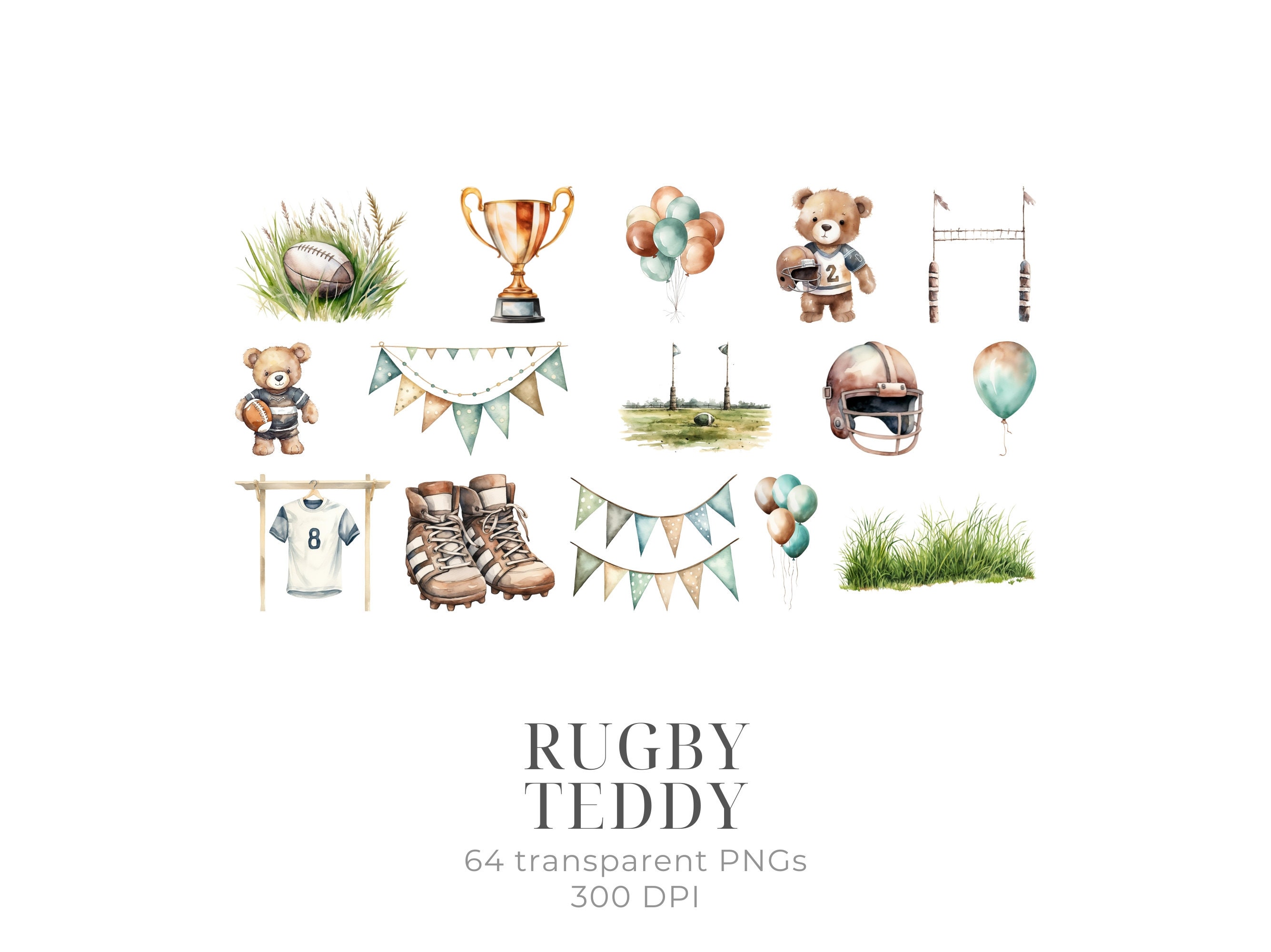 Teddy Bear Rugby Player, Teddy Bear Clipart, Rugby Clipart, Rugby Ball ...