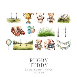 Teddy Bear Rugby Player, Teddy Bear Clipart, Rugby Clipart, Rugby Ball ...