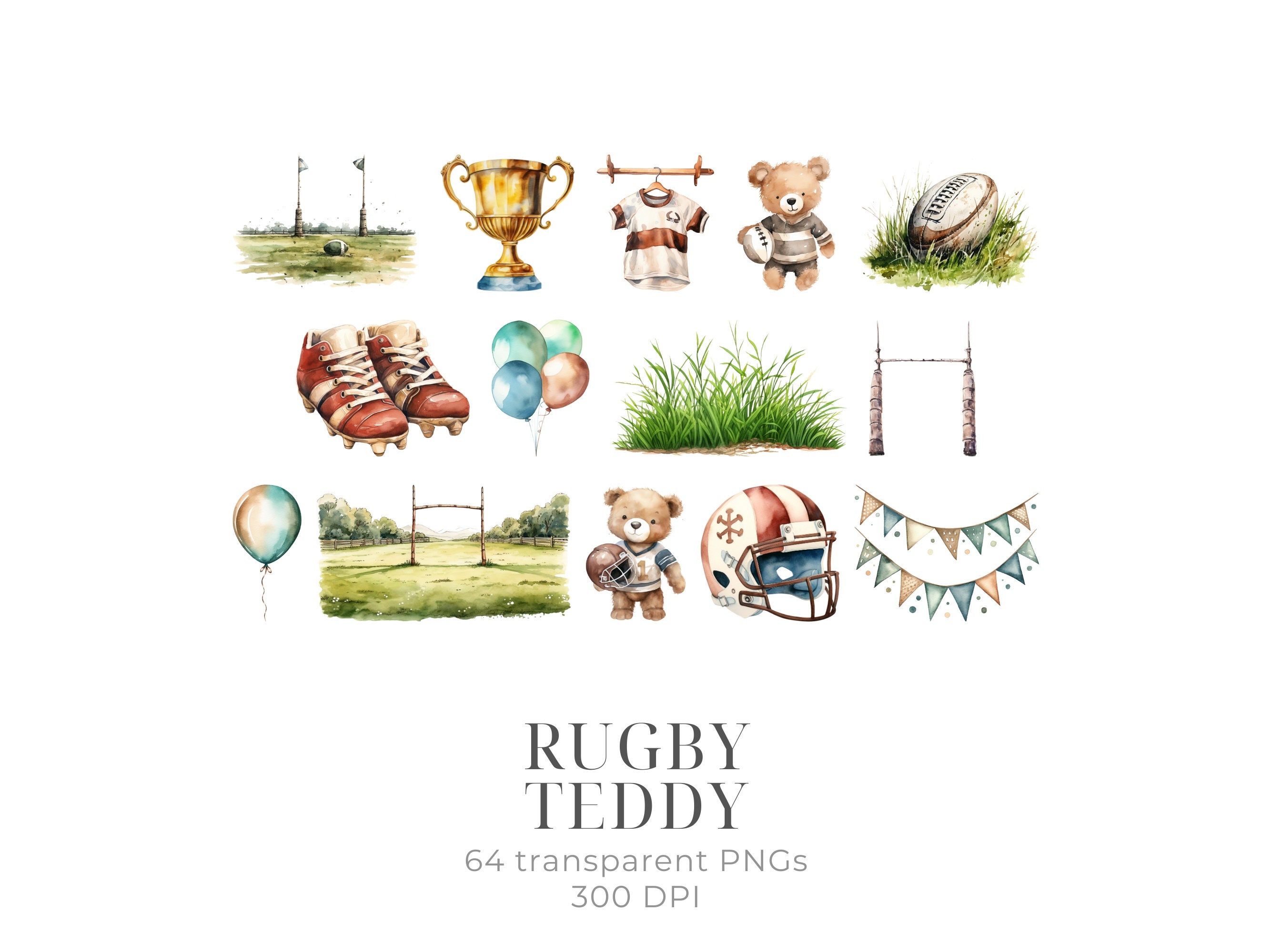 Teddy Bear Rugby Player, Teddy Bear Clipart, Rugby Clipart, Rugby Ball ...