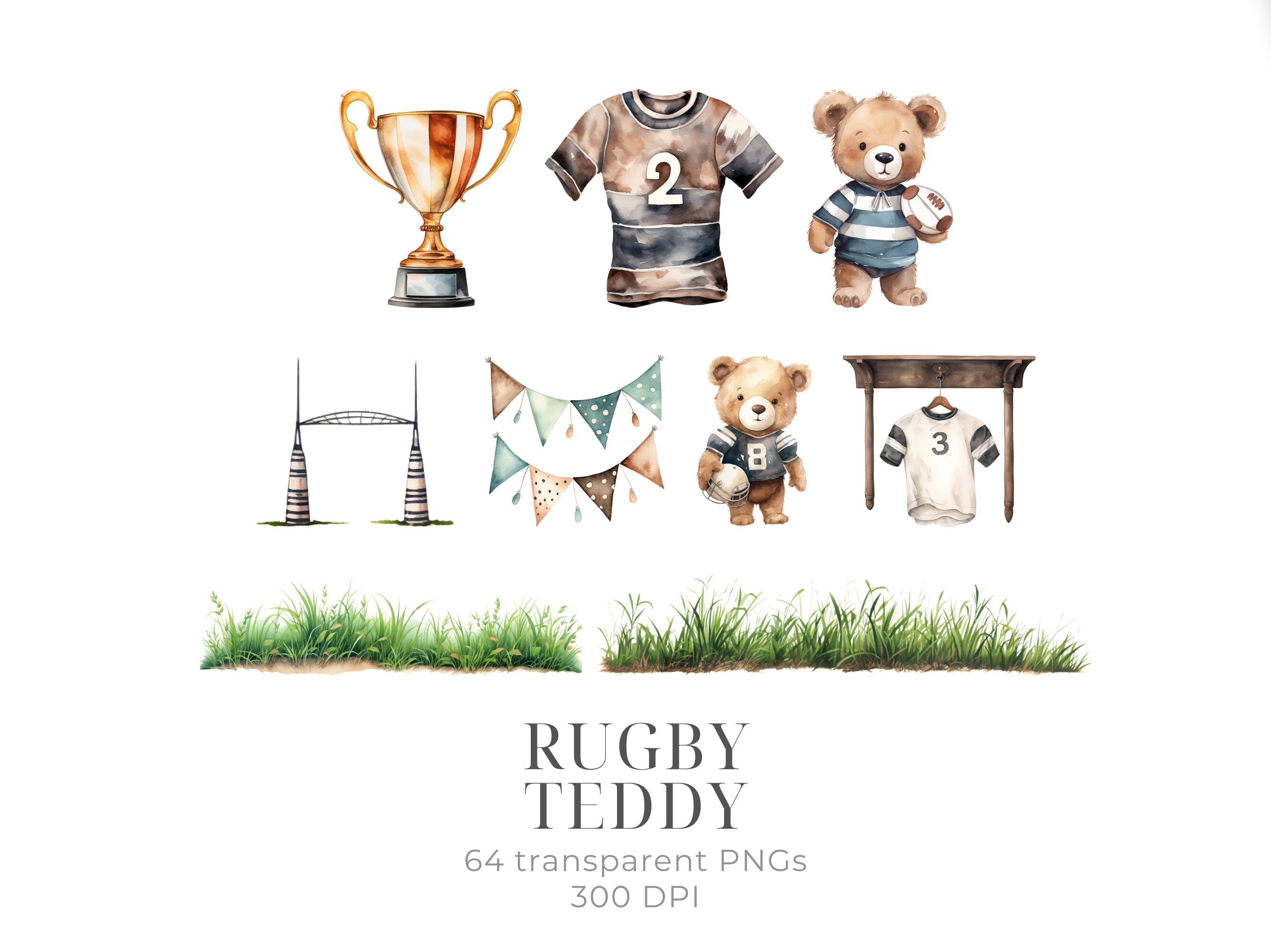 Teddy Bear Rugby Player, Teddy Bear Clipart, Rugby Clipart, Rugby Ball ...