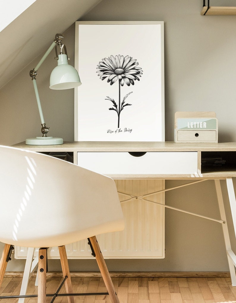 April Rise of the Daisy Birth Flower Wall Art, Dainty Wooden Frame ...