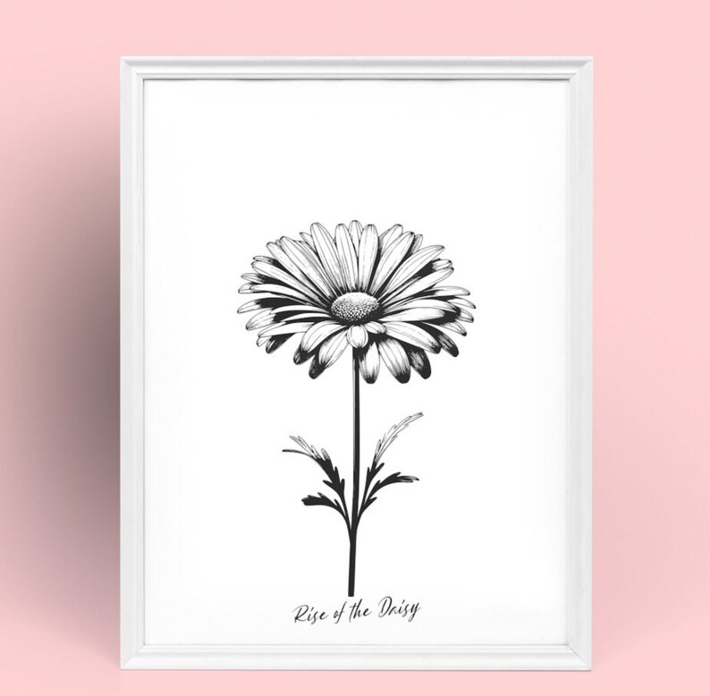 April Rise of the Daisy Birth Flower Wall Art, Dainty Wooden Frame ...
