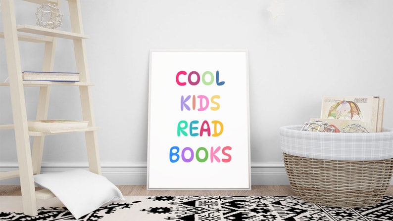 Cool Kids Read Books Wall Art, Cool Kids Poster, Education Poster ...