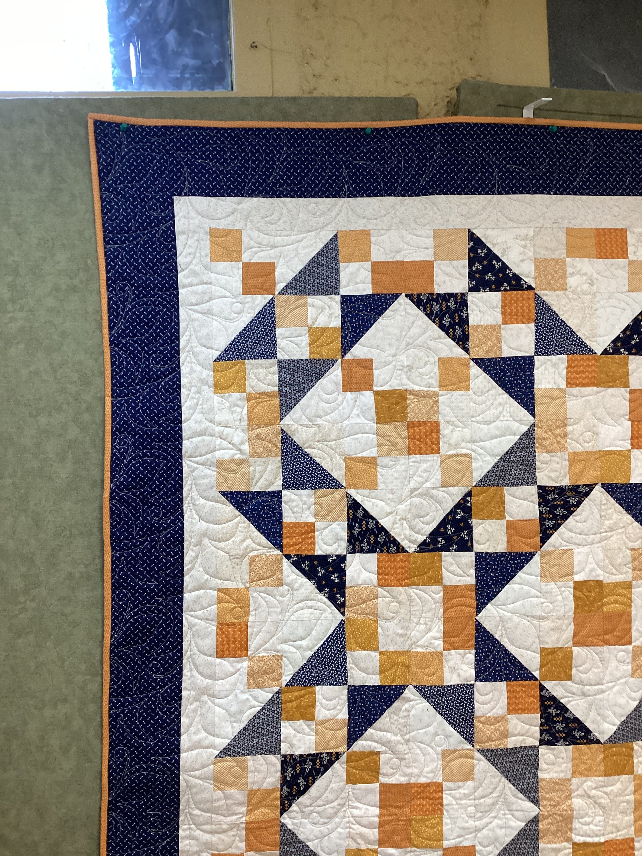 Blue and Gold Jacobs Ladder Quilt - Etsy