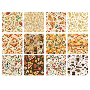 Italian Food Digital Paper, Seamless Patterns, Scrapbook Papers, Food ...