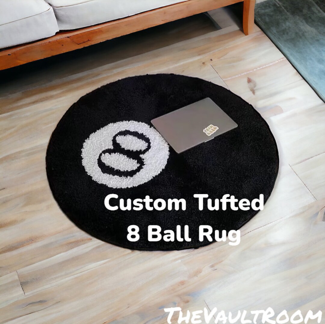 Tufted Billiard 8 Ball Rug Custom Billiard Rug Retro 8 Ball Rug Perfect ...