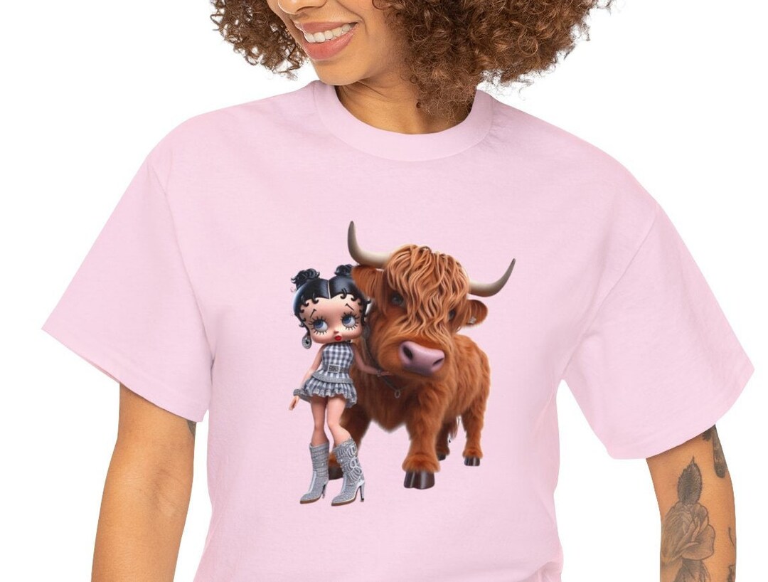 Cute Highland Cow, Betty Boop Shirt, Highland Cow Shirt, Gift for ...
