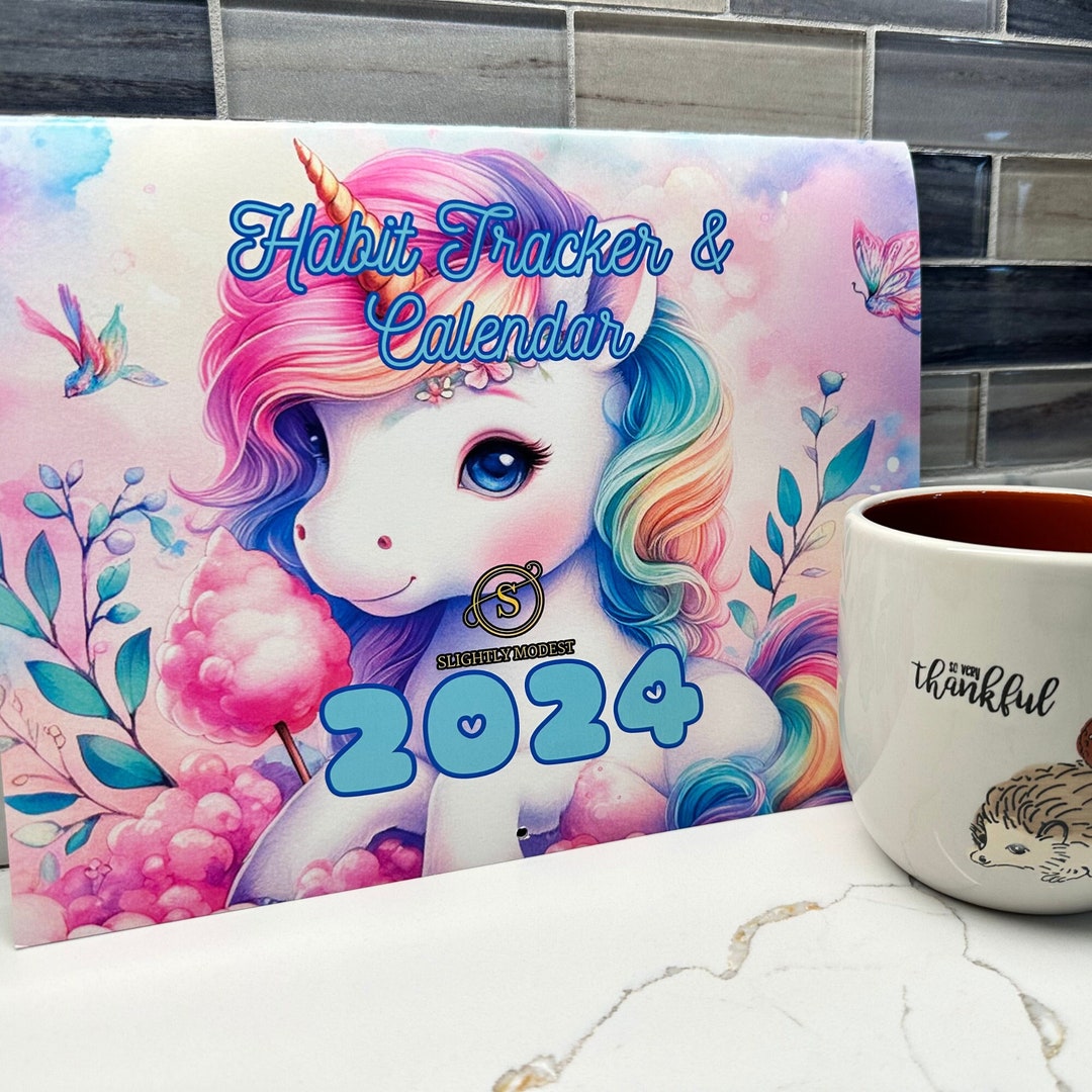 Unicorn Habit Tracker and Calendar 2024 - Etsy Portugal