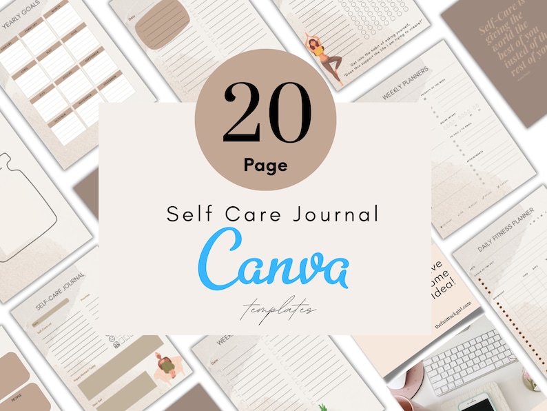 Canva Planner | Editable Canva Template | Wellness Journal | Self-care ...