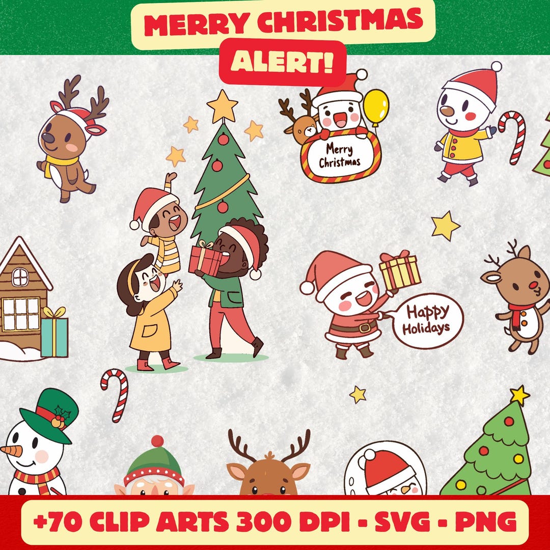Offer Adorable Christmas Clip Art, Santa, Reindeer, Elves, Snowmen ...