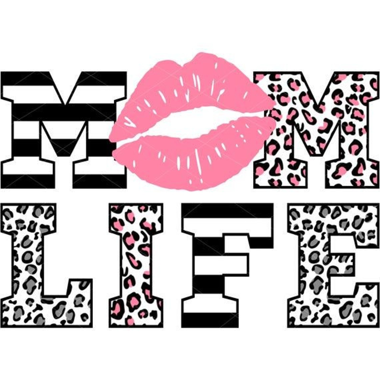 Transparent Mom Life Pink Lips Print PNG Clipart Clip Art Sublimation ...