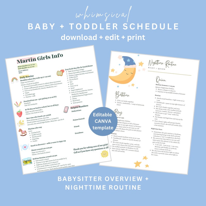 Baby Schedule - Etsy