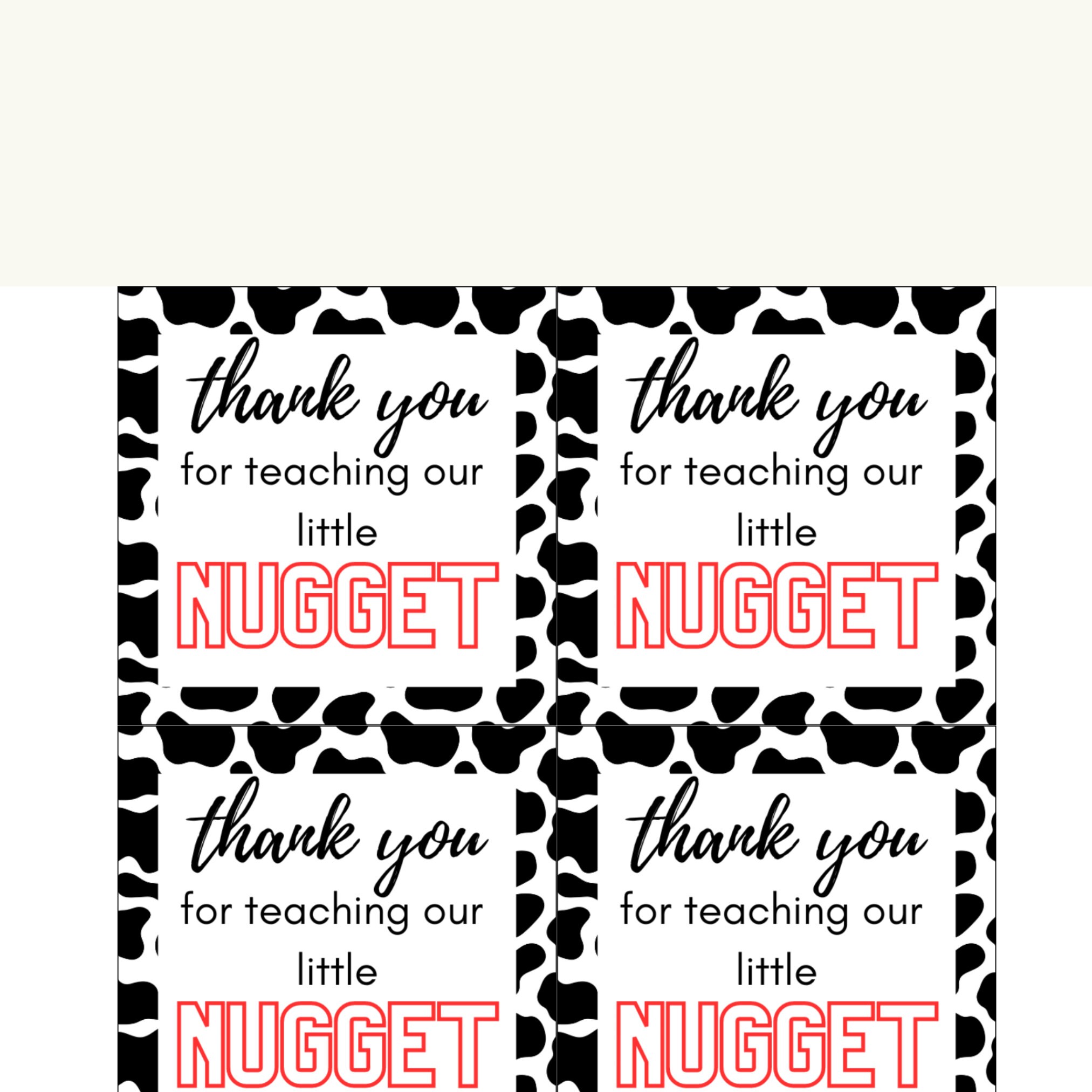 Thank You Gift to Teacher, Fast Food Gift Card Tag, Printable for ...