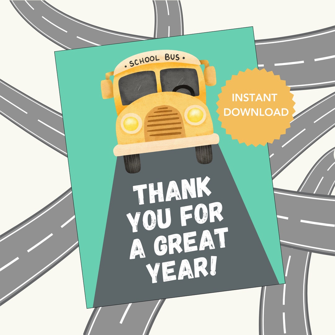Bus Driver Thank You, End of Year Thank You, School Gift, Bus Driver ...