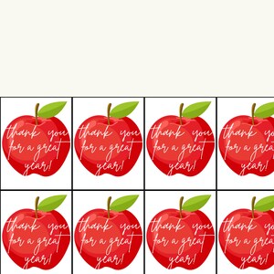 Teacher Thank You Card, Teacher Gift, Tag for Teachers, Apple Card ...