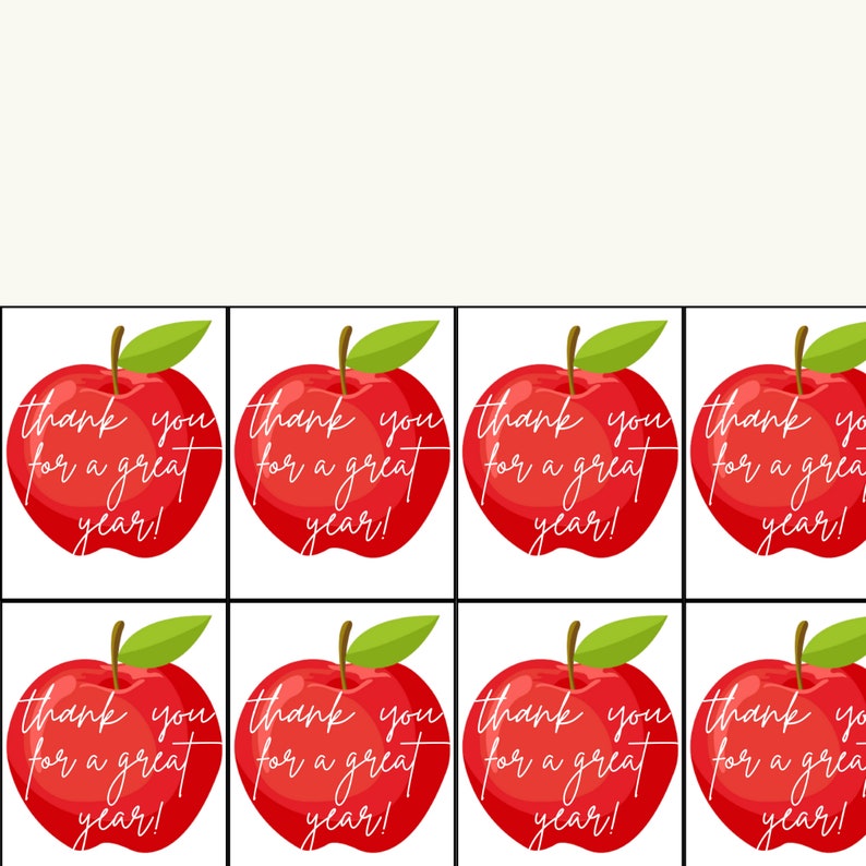 Teacher Thank You Card, Teacher Gift, Tag for Teachers, Apple Card ...