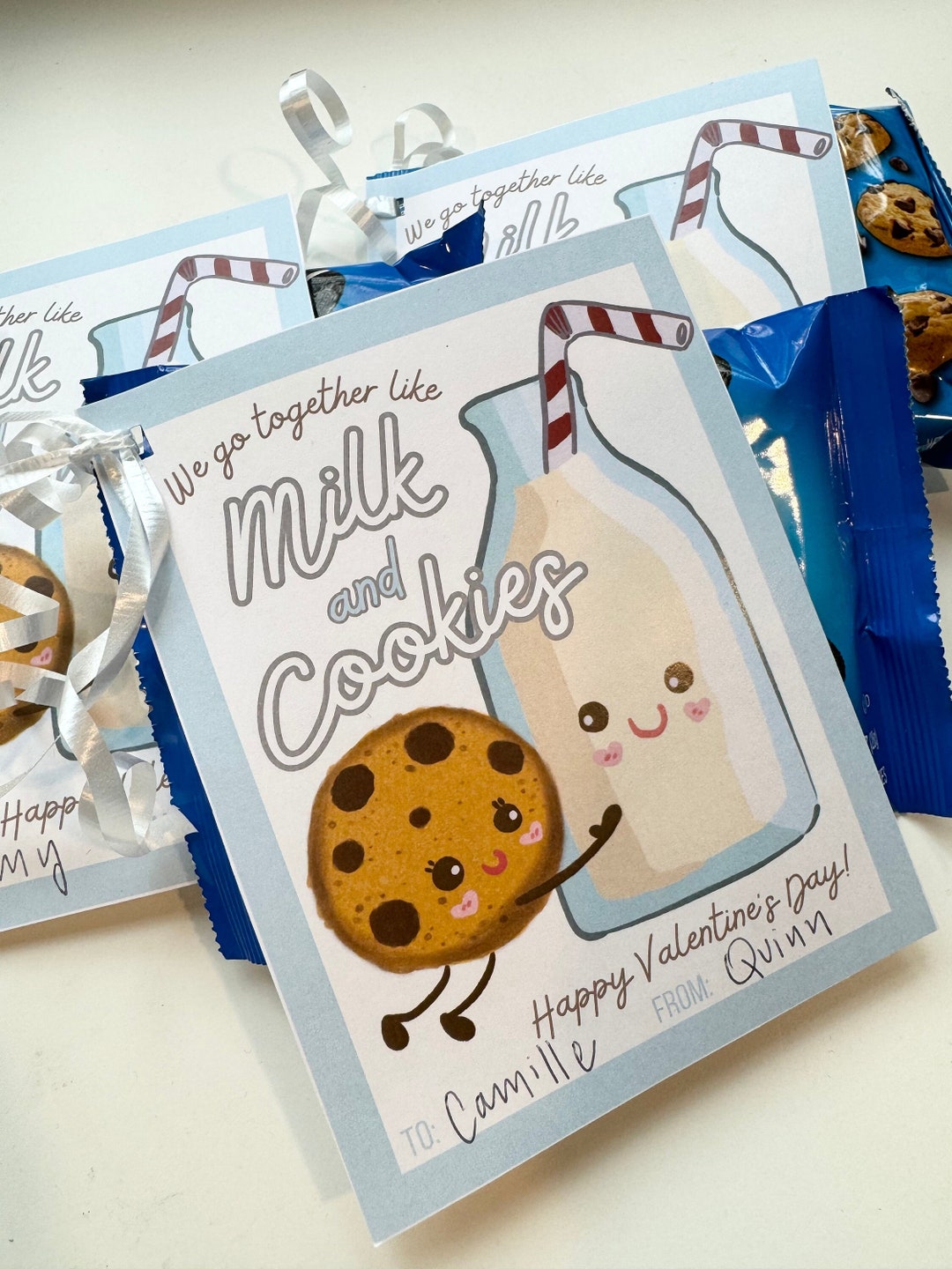 Milk and Cookies Valentine, Printable, Kids Valentine Card, Cute ...
