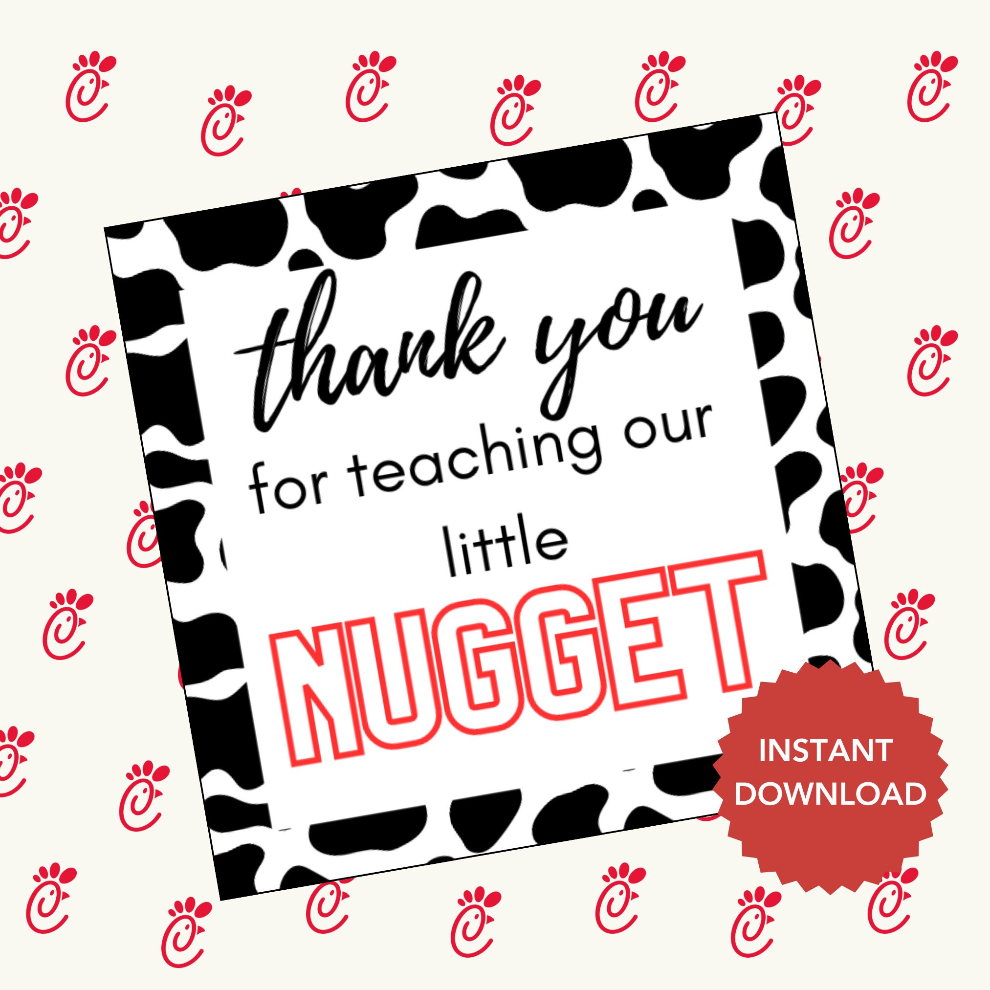 Thank You Gift to Teacher, Fast Food Gift Card Tag, Printable for ...