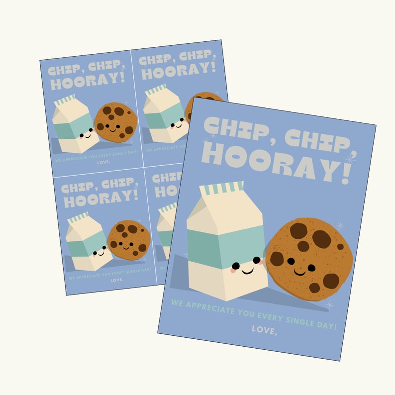 Chip Chip Hooray Card, Cookie Thank You Card, Teacher Appreciation Gift ...