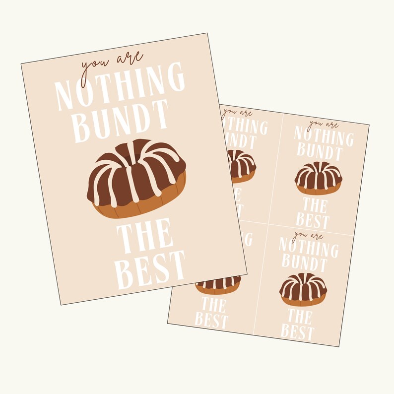 Nothing Bundt the Best Gift Tag, Thank You Gift, Just Because Gift ...