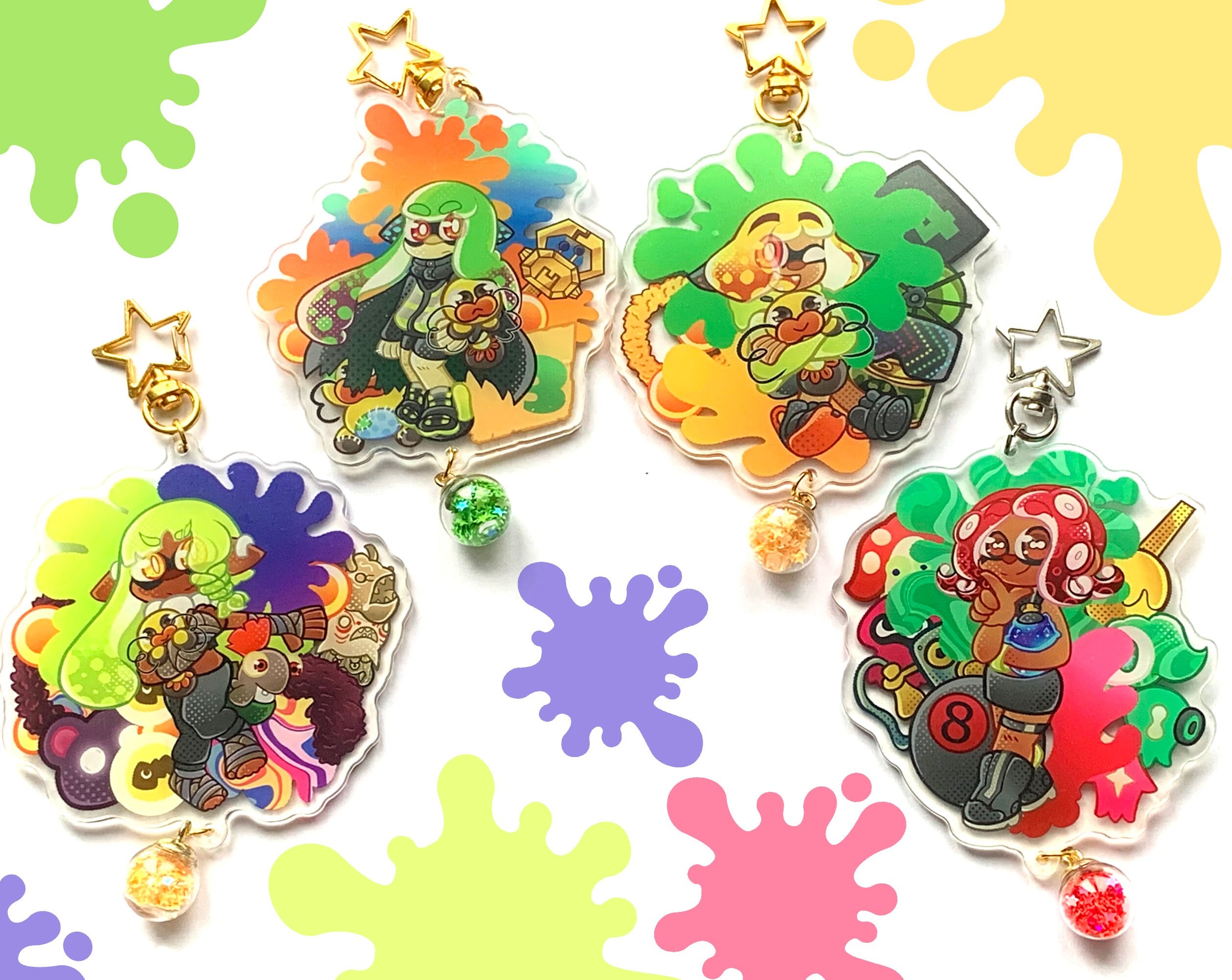 Splat Deluxe Agent Charms Acrylic Keychain 3.5 - Etsy