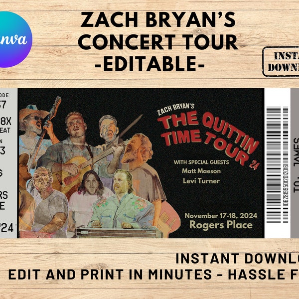 2024 Zach Bryan Ticket - Etsy