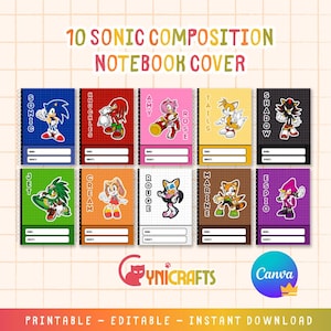 Sonic Printable Notebook Cover | Composition Book | Digital Download ...