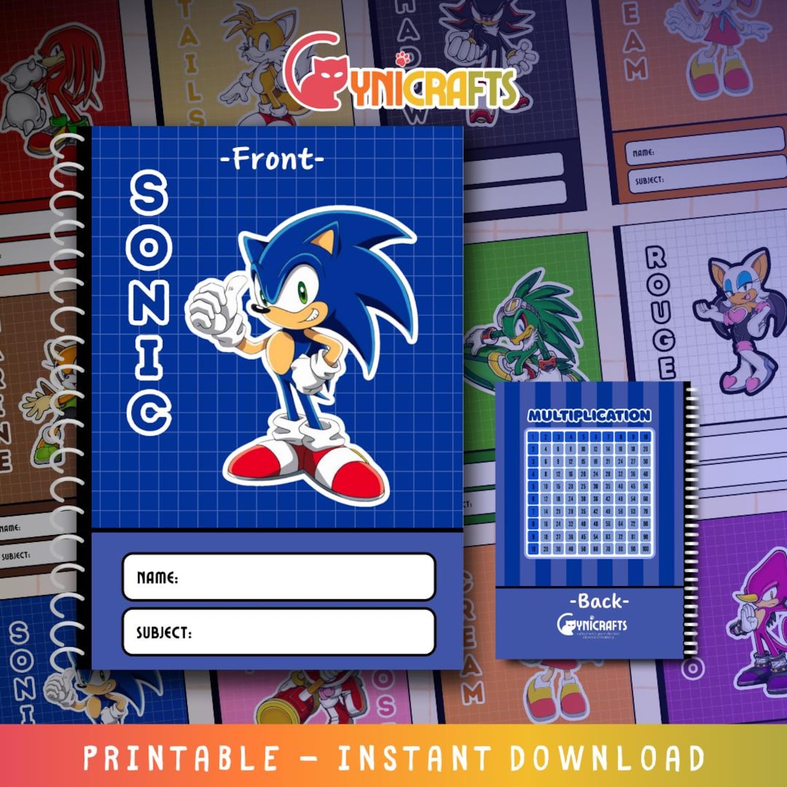 Sonic Printable Notebook Cover | Composition Book | Digital Download ...