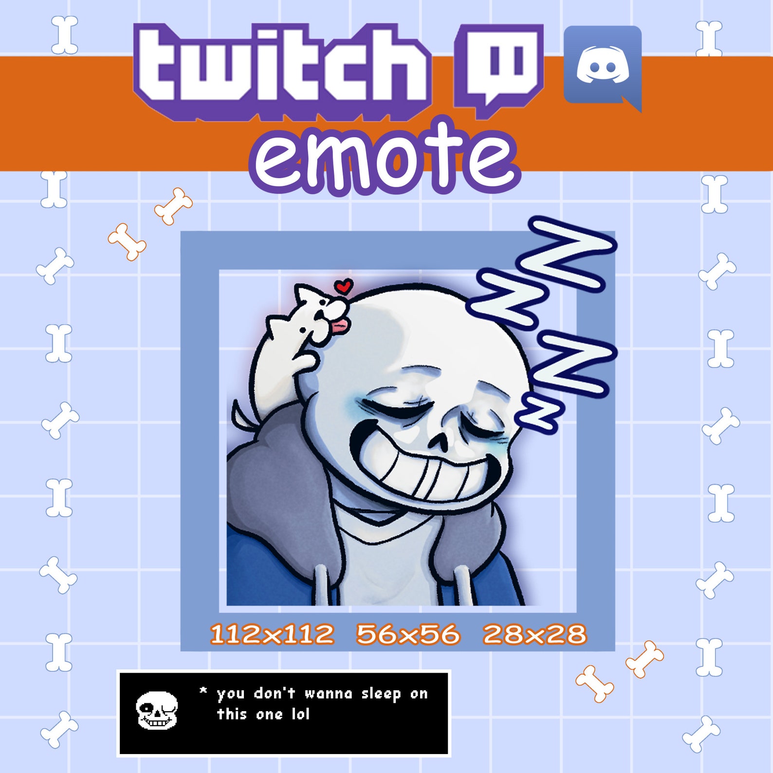 Sans Undertale/sans the Skeleton Emote for Twitch/discord/youtube ...