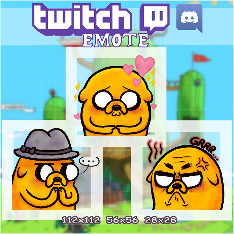 Jake the Dog Emote for Twitch/discord/youtube, Adventure Time Emote ...