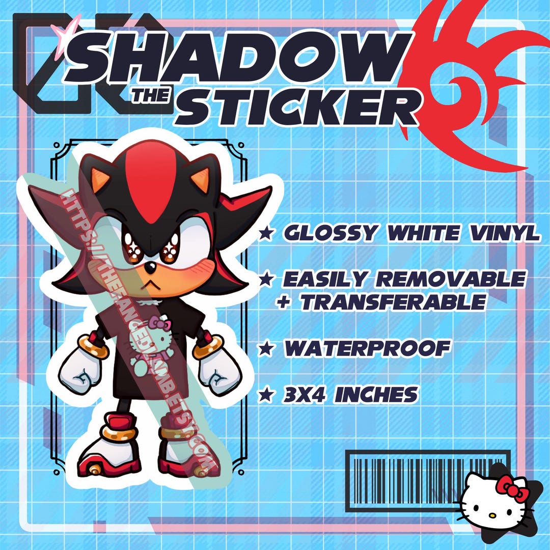 Shadow the Hedgehog With Hello Kitty Shirt - Sticker, Sonic the ...