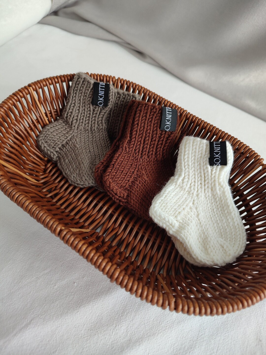 Wool Minimalist Custom Baby Socks, Take Home Outfit, Newborn Handmade ...