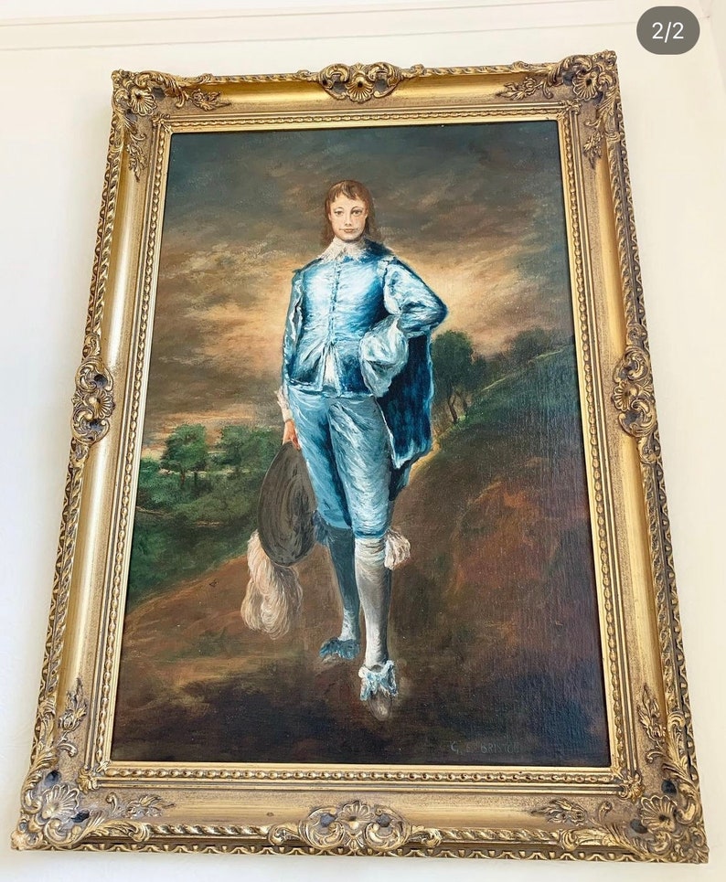 THE BLUE BOY, Classic Art, Oil Painting on Canvas - Etsy