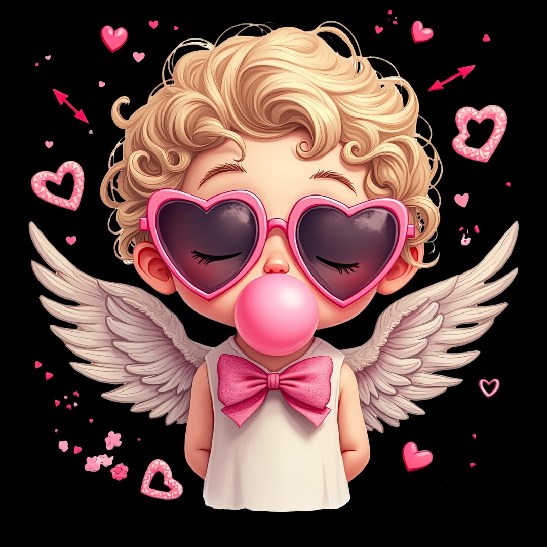 Retro Valentine's Day PNG, Pink Heart Sunglasses Digital Download ...