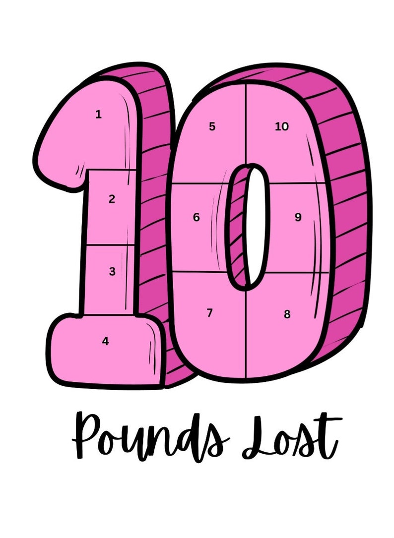 2024 "10 Pounds Lost" Weight Loss Tracker Health Journey Printable ...