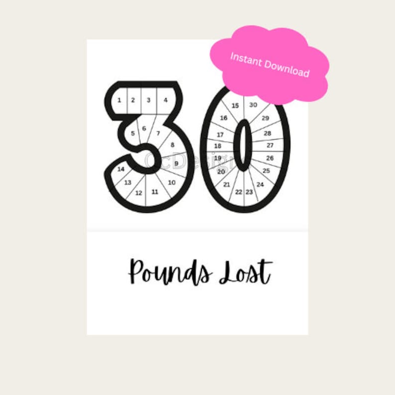 2024 30 Pounds Lost Weight Loss Tracker Health Journey Printable ...