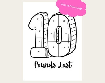 2024 "20 Pounds Lost" Weight Loss Tracker Health Journey Printable ...