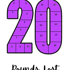 2024 "20 Pounds Lost" Weight Loss Tracker Health Journey Printable ...