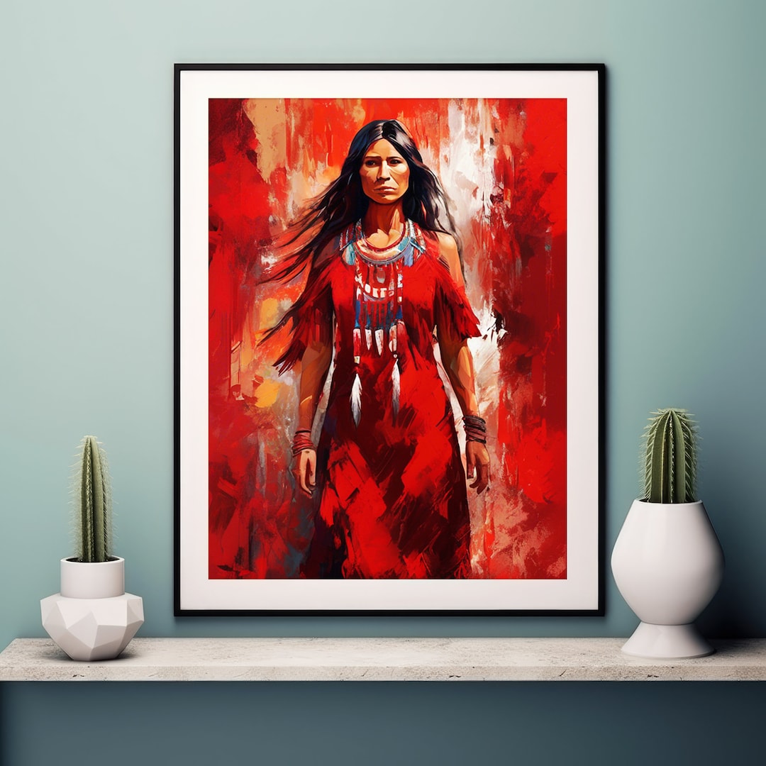 MMIW Tribute Art: Native American Woman in Red Dress (digital Download ...