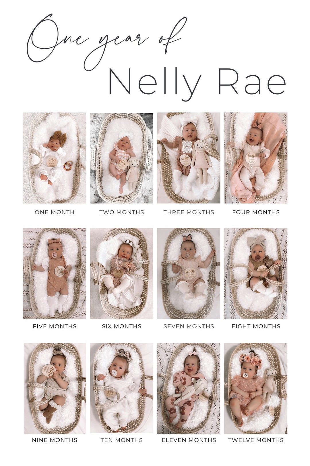 Baby Milestone Template/ Canva/ Edit/ Print - Etsy