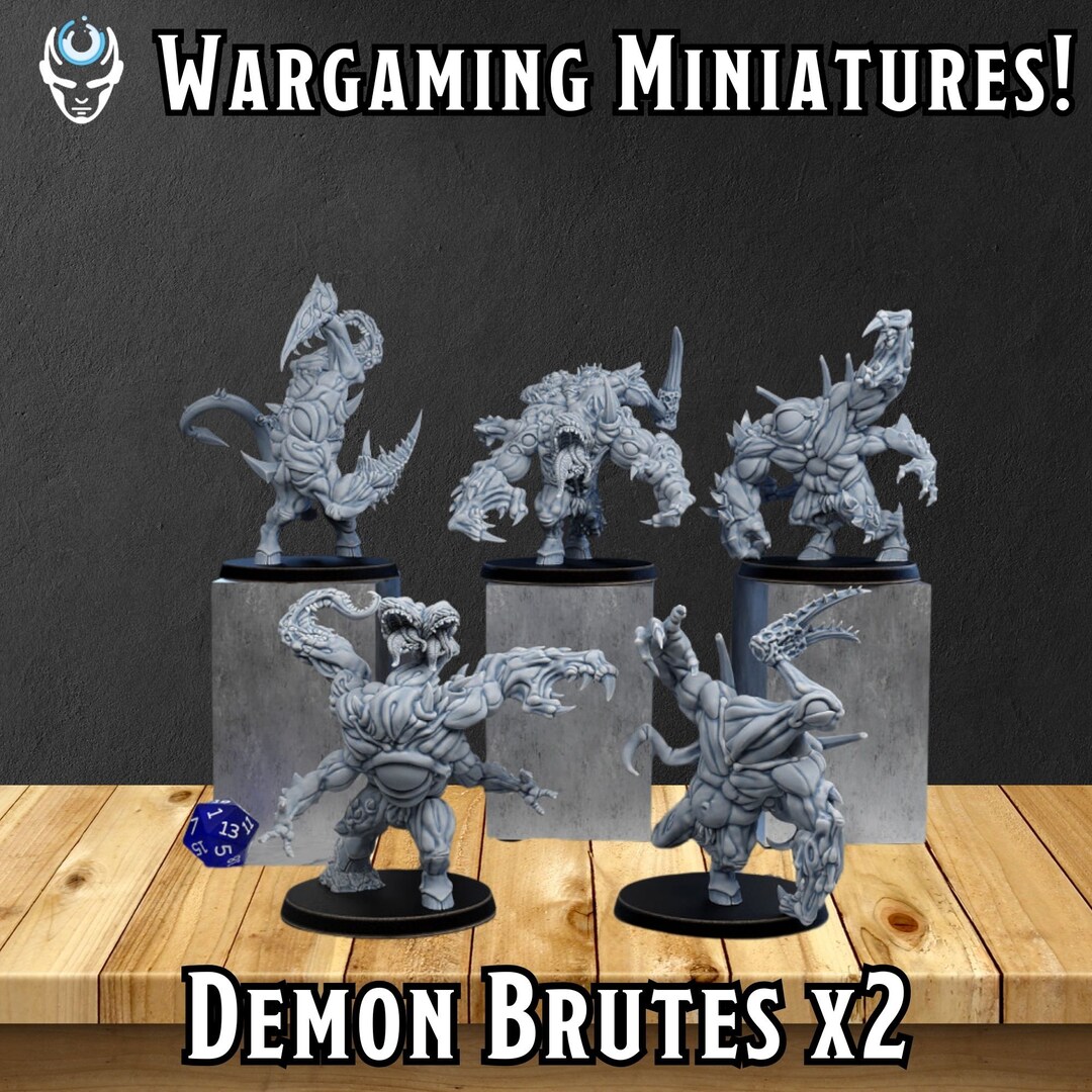 Daemon Brutes X2 Resin 3D Printed Wargaming Miniature Proxy Figure Den ...