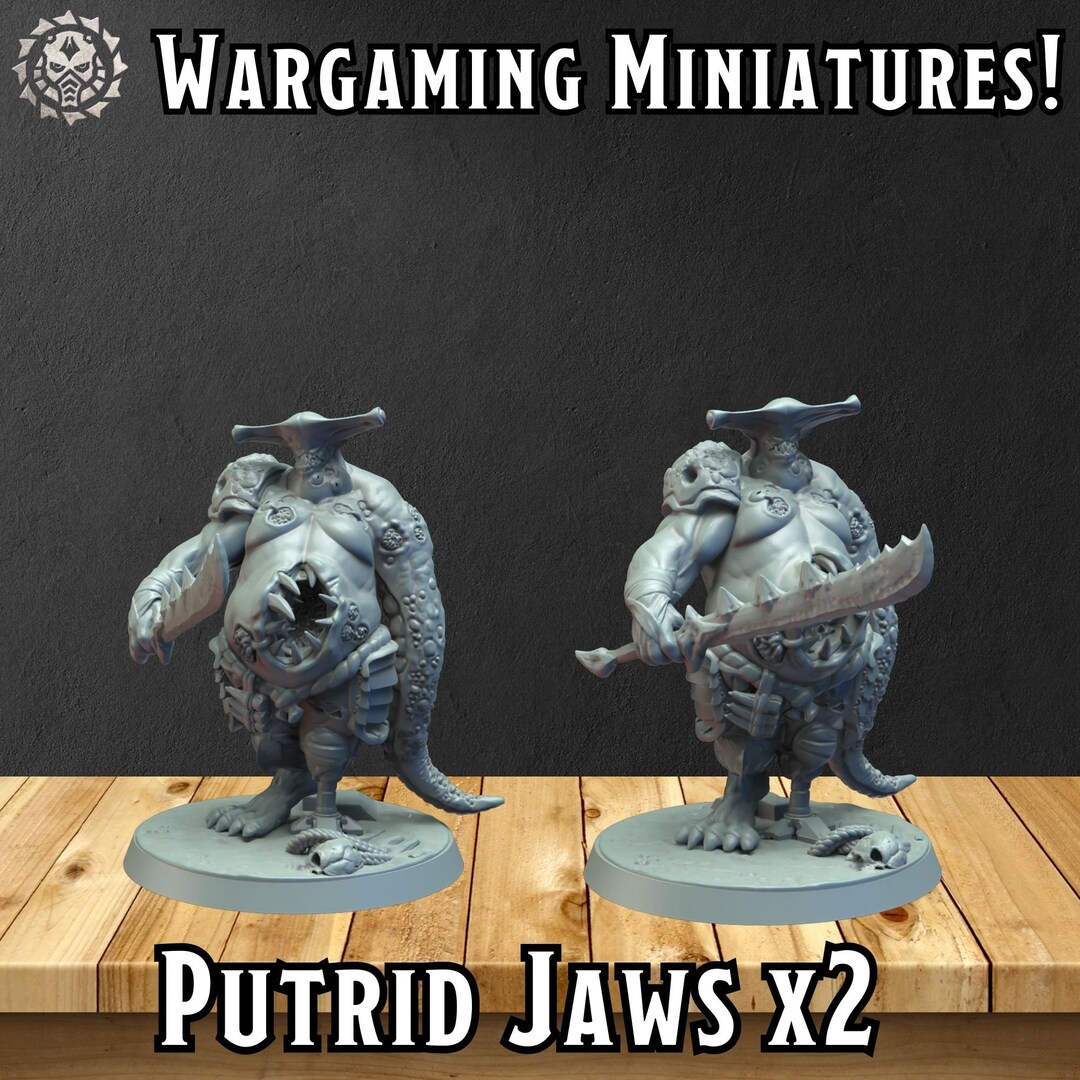 Putrid Jaws Spawns X2 Resin 3D Printed Wargaming Miniature Proxy Figure ...