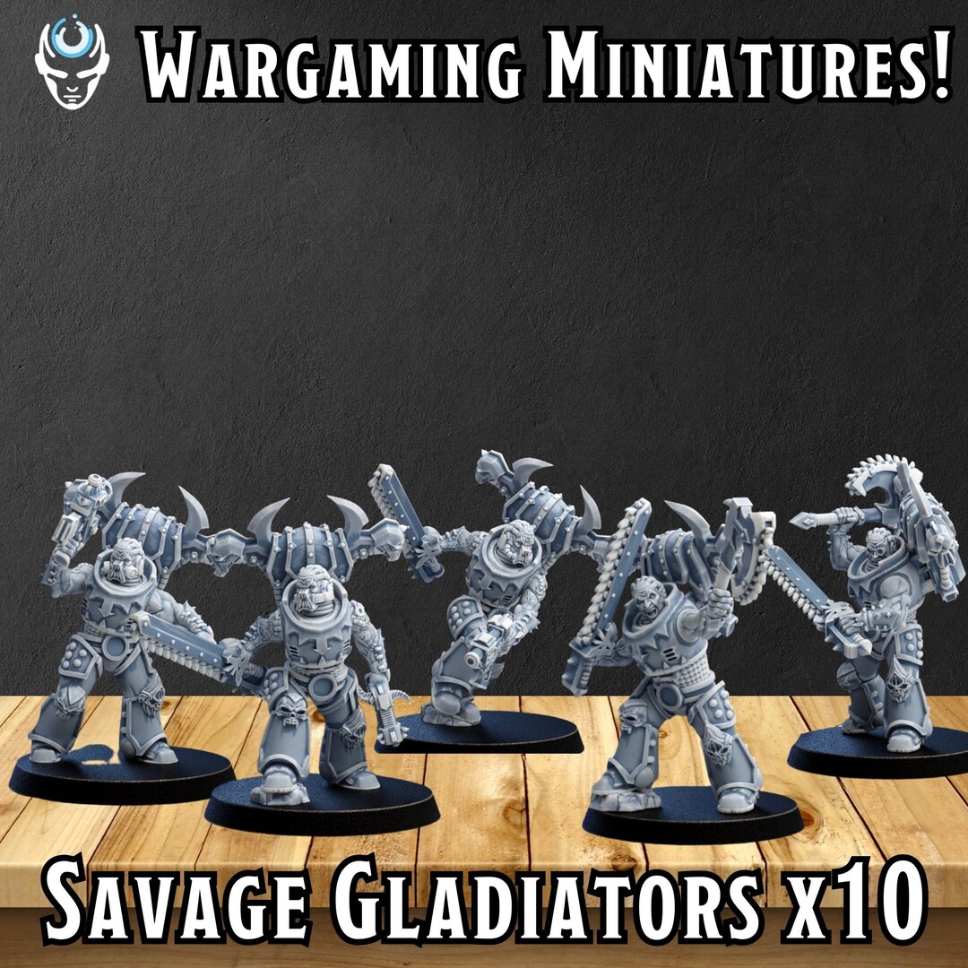 Savage Gladiators X10 Resin 3D Printed Wargaming Miniature Proxy Figure ...