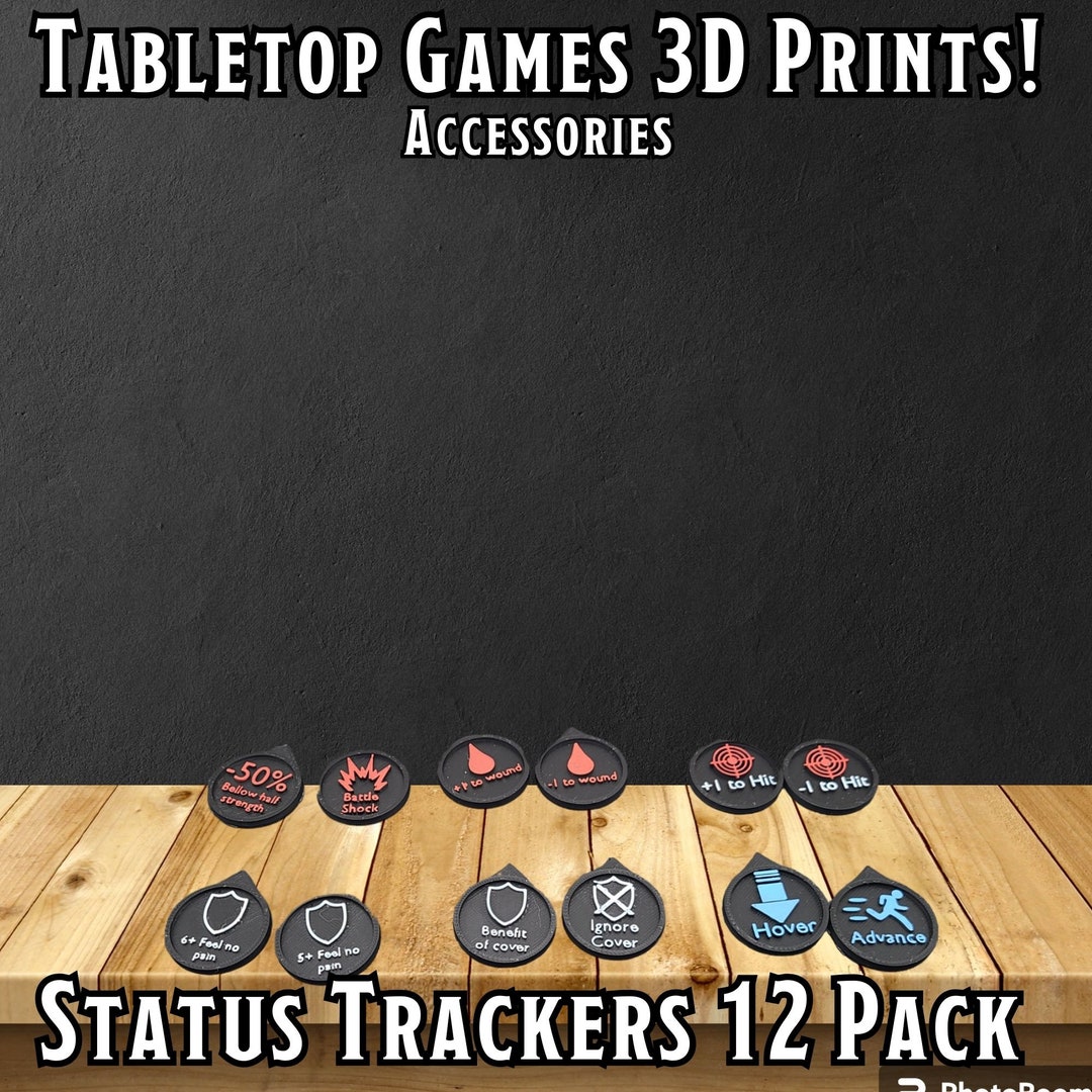 Status Trackers 12 Pack Resin 3D Printed Tabletop Gaming Accessories ...