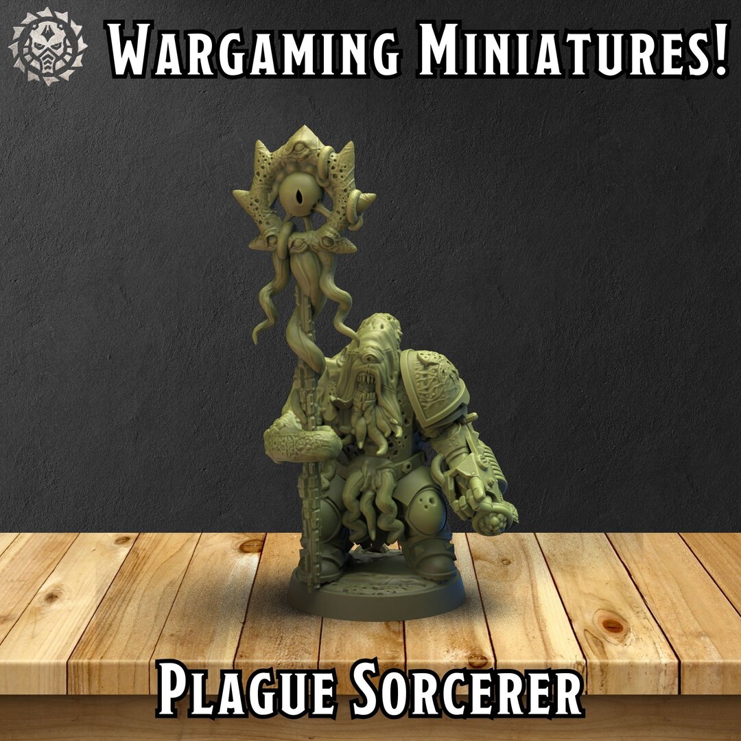 Plague Sorcerer Resin 3D Printed Wargaming Miniature Proxy Figure ...