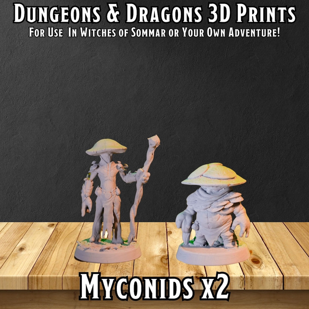 Myconids X2 for DND and Pathfinder Resin 3D Printed Dungeons and ...
