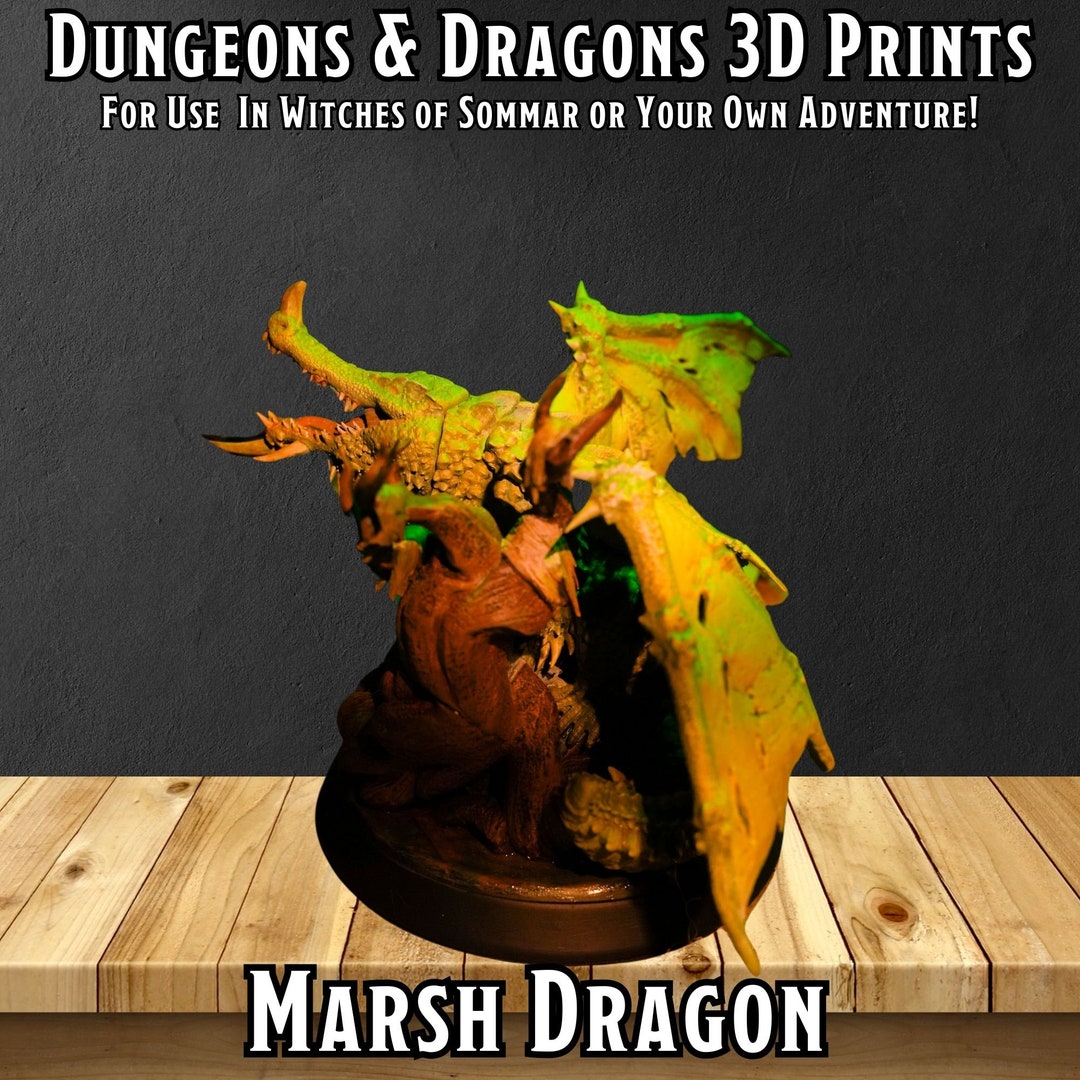 Marsh Dragon Monster for DND and Pathfinder Resin 3D Printed Dungeons ...