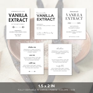 Simple Homemade Vanilla Extract Label Template, Canva, Food Label ...