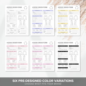 Editable Clothing Business Order Forms Bundle Template, Printable Small ...