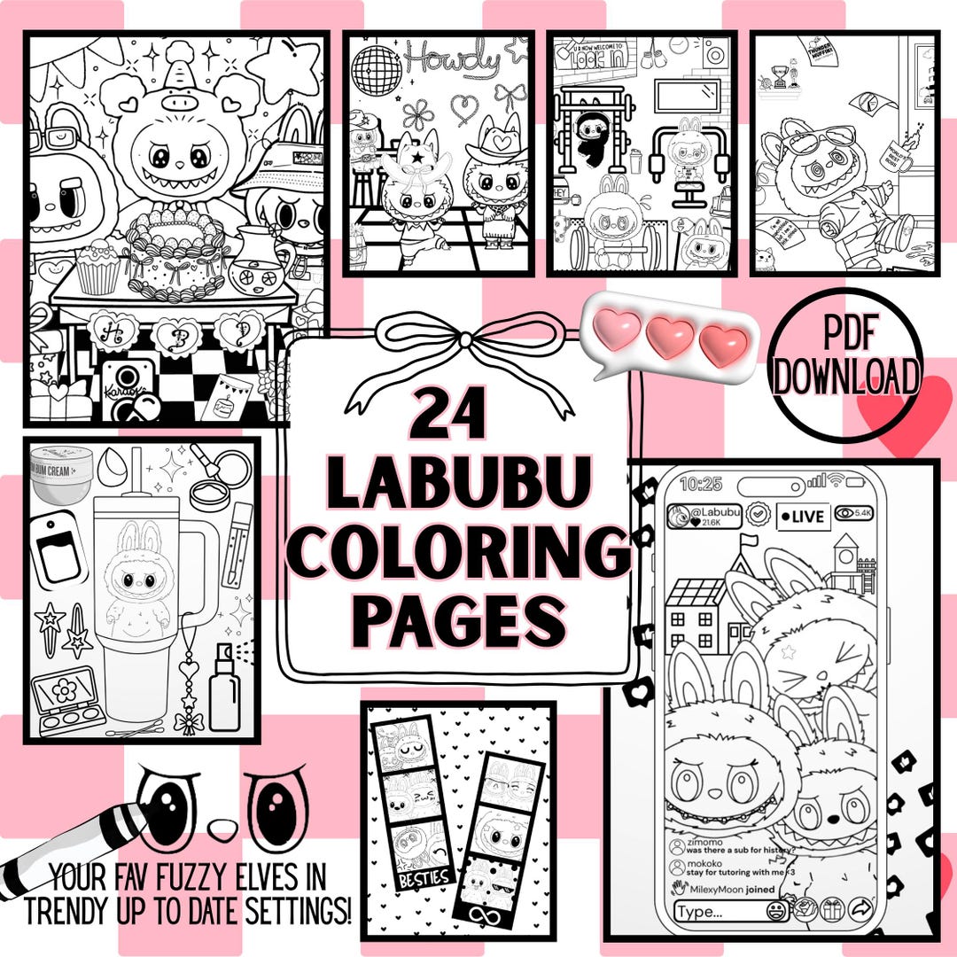 La Bubu Coloring Pages I 24 Digital Downloads I Trendy Up-to-date ...